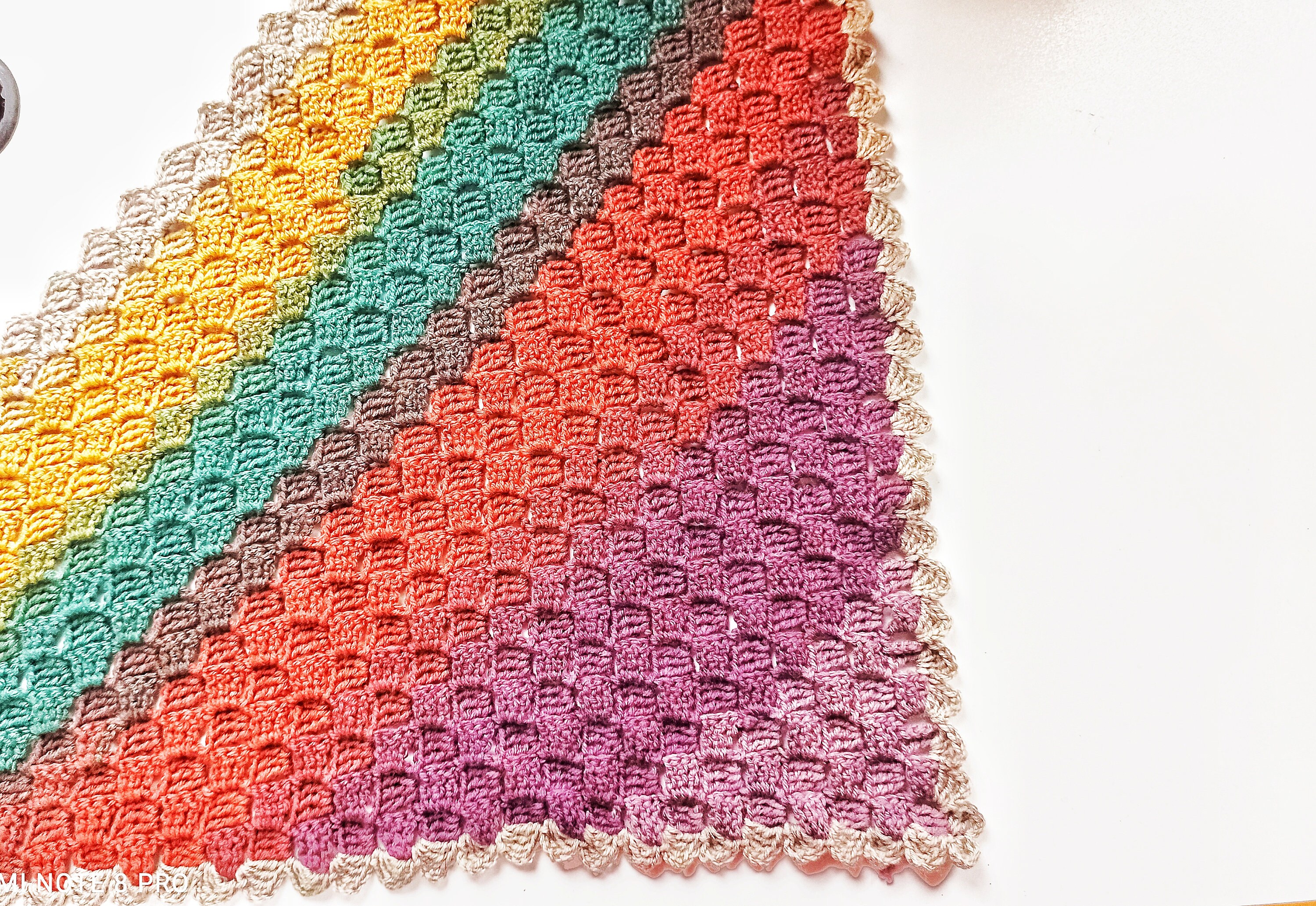 Crochet C2C Triangle Shawl Pattern, Easy Beginner Tutorial (PDF ...