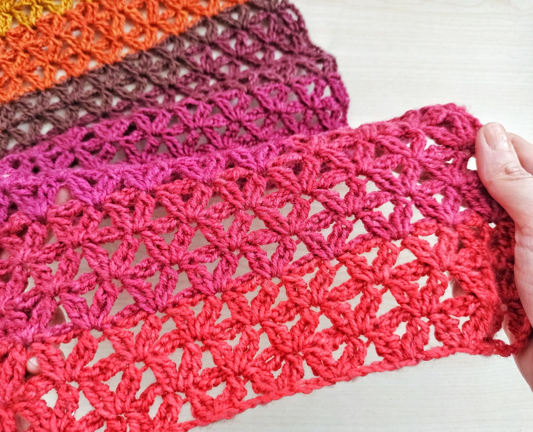 Crochet Pattern in English/ Crochet Easy Flower Shawl Written Pattern ...