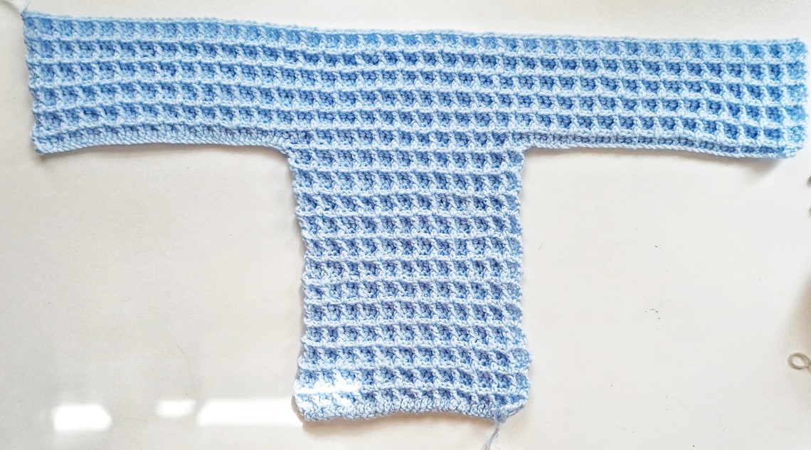 Super Easy Waffle Stitch Baby Vest 3-6 Months /crochet With - Etsy