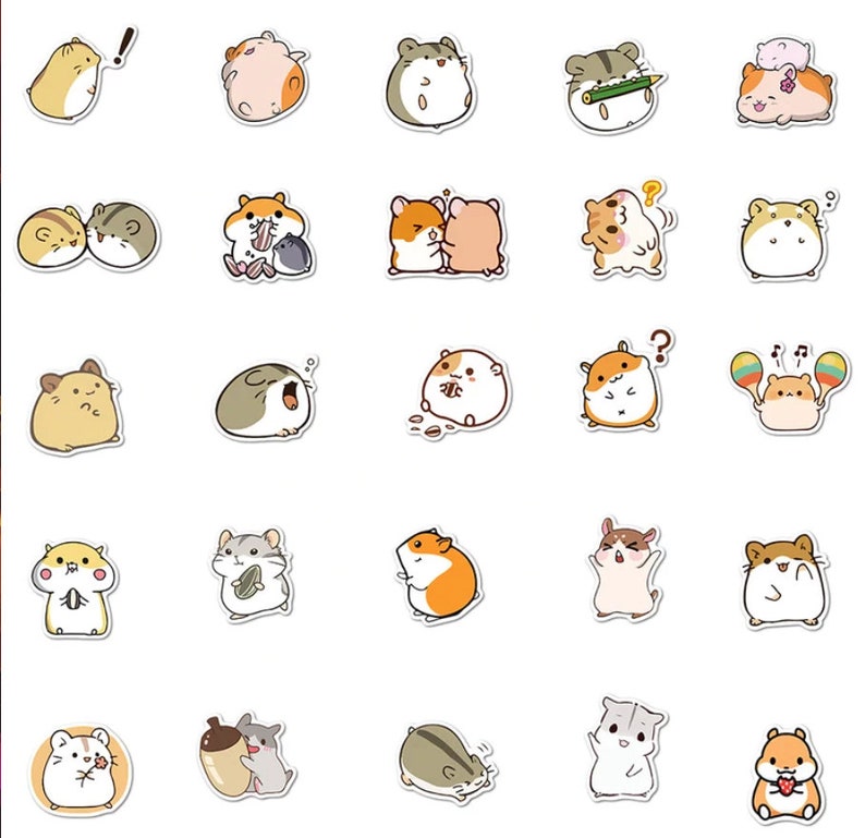10pc Cute Kawaii Hamster Cartoon Animal Stickers for | Etsy