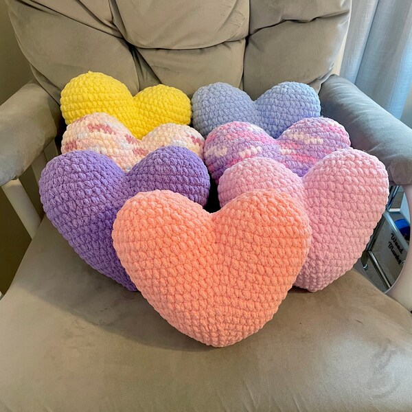 Crochet Heart Pillow - Etsy