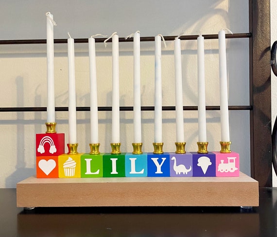 Personalized Menorah Personalized Hanukkah Menorah - Etsy