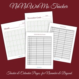Word Tracker | Nanowrimo Tracker | Printable Word Tracker | Monthly ...