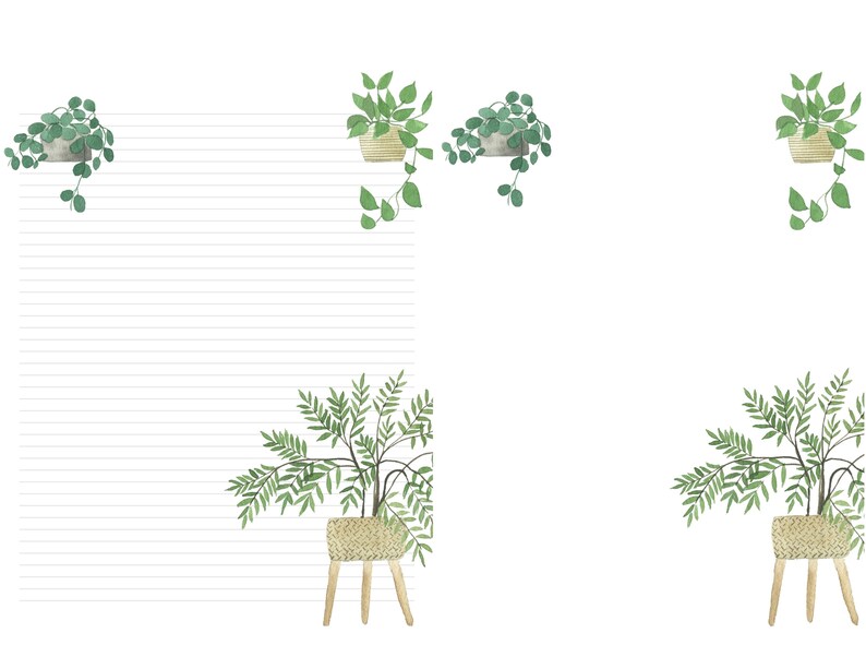 Printable Plant Themed Stationery Letter and Note Size - Etsy