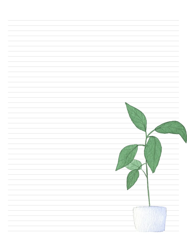 Printable Plant Themed Stationery Letter and Note Size - Etsy