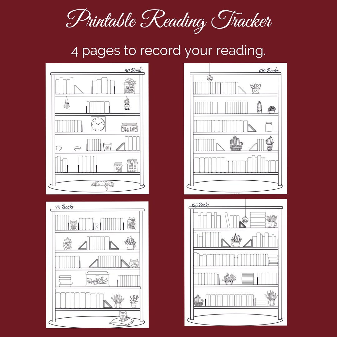 Reading Tracker Printable - Etsy