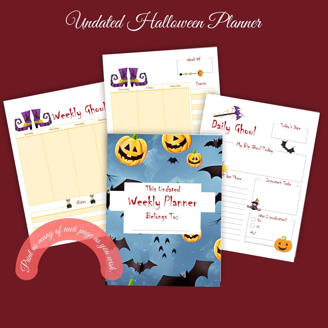 Halloween Planner Printable Planner Halloween Party Planner Undated - Etsy