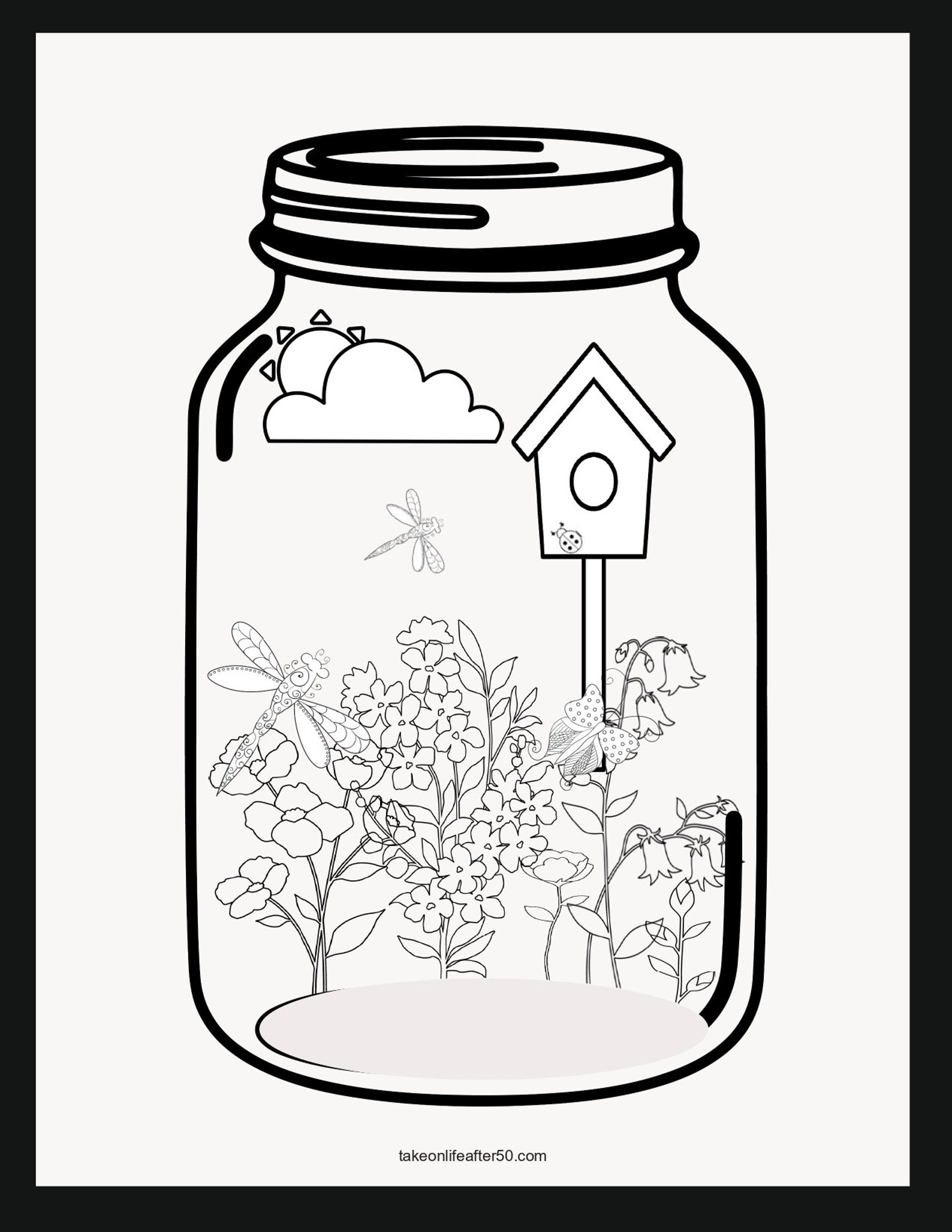 Mason Jar Colouring Pages | Printable Colouring Pages | Scenic ...