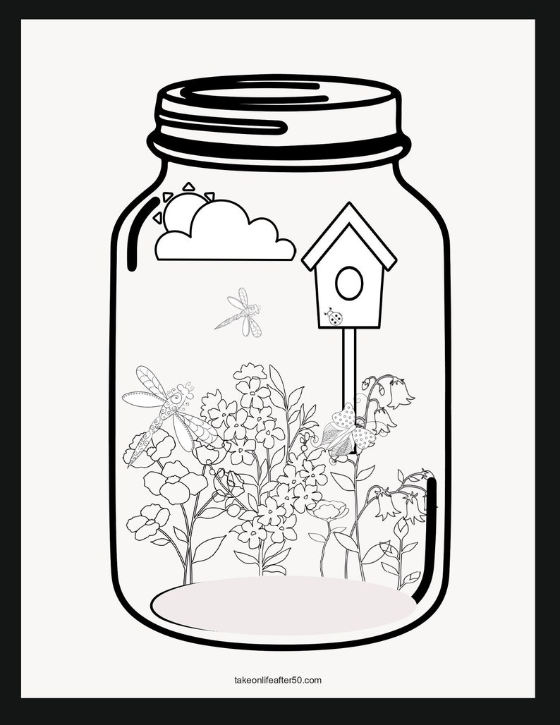 Mason Jar Colouring Pages | Printable Colouring Pages | Scenic ...