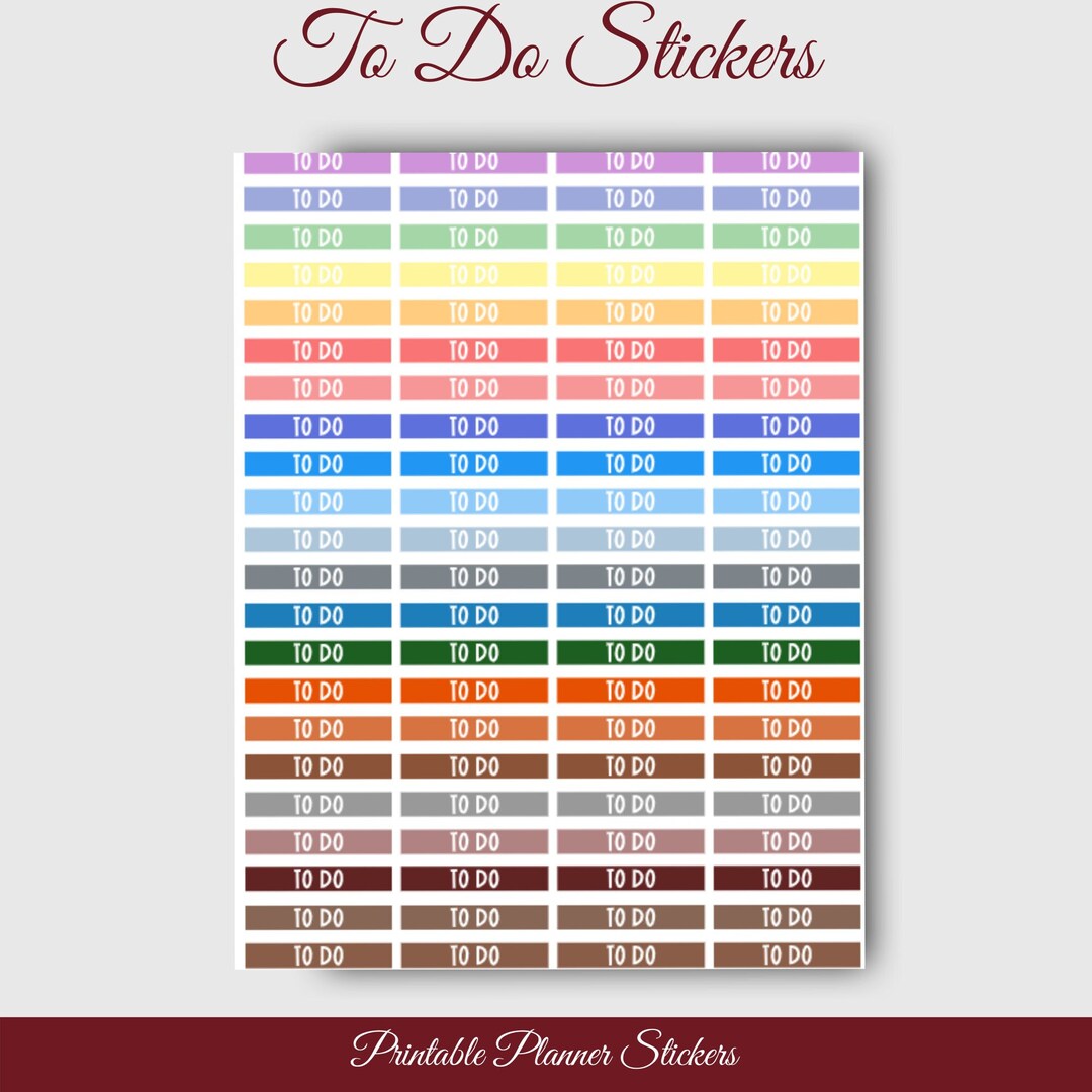 Printable TO DO Planner Stickers Planner Stickers Bullet Journal ...
