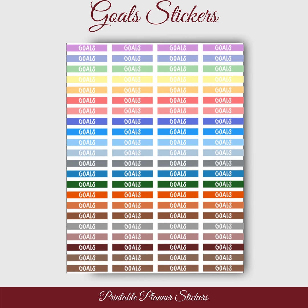 Pegatinas de METAS imprimibles / Pegatinas del planificador / Etiquetas ...