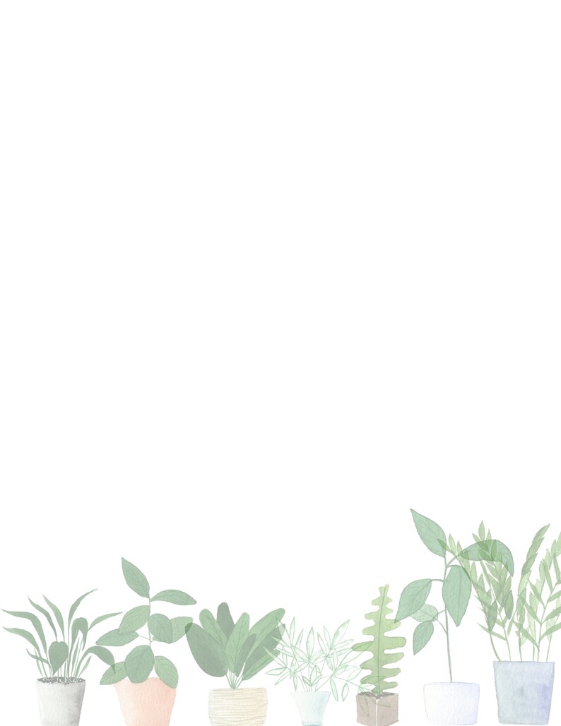 Printable Plant Themed Stationery Letter and Note Size - Etsy