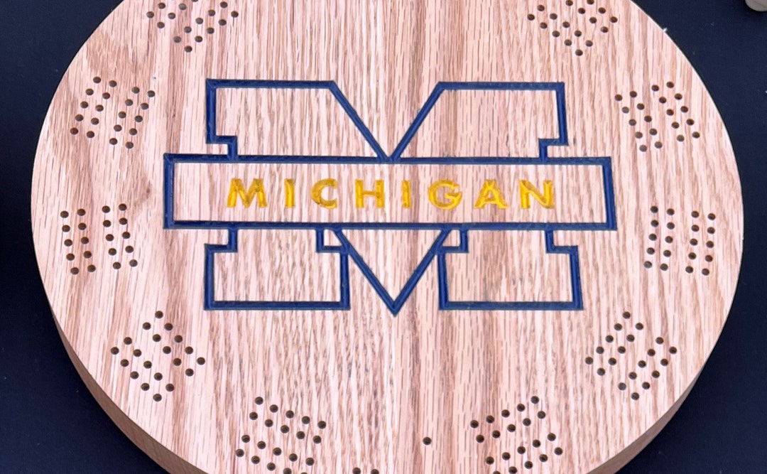 University of Michigan Cribbage Board - Etsy