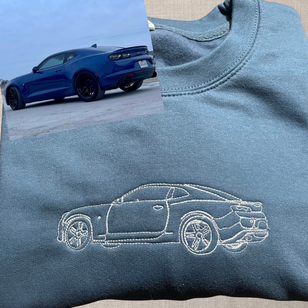 Custom Embroidered Car Sweatshirt, Embroidered Car Sweater, Embroidered ...