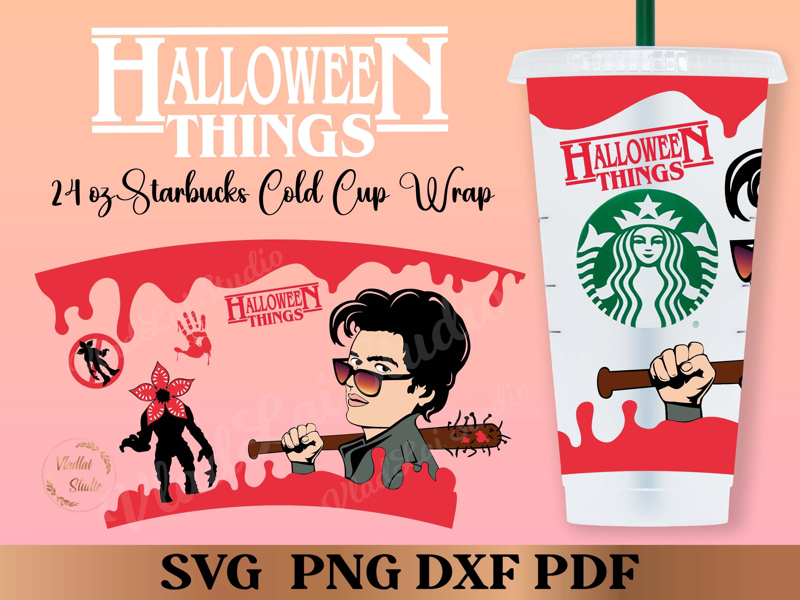 Halloween Stranger Things 24 Oz Halloween Starbucks Cup Wrap - Etsy