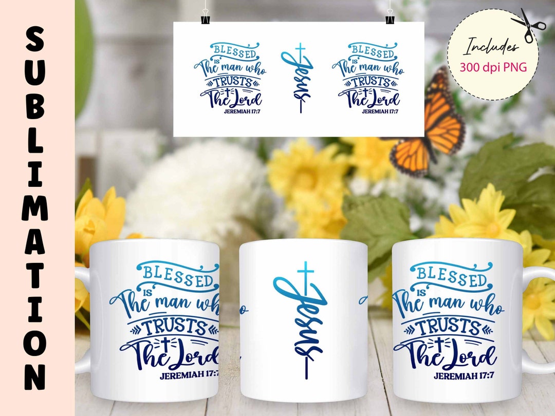 Christian Mug Sublimation Design: Bible Verse Gift (PNG Digital ...