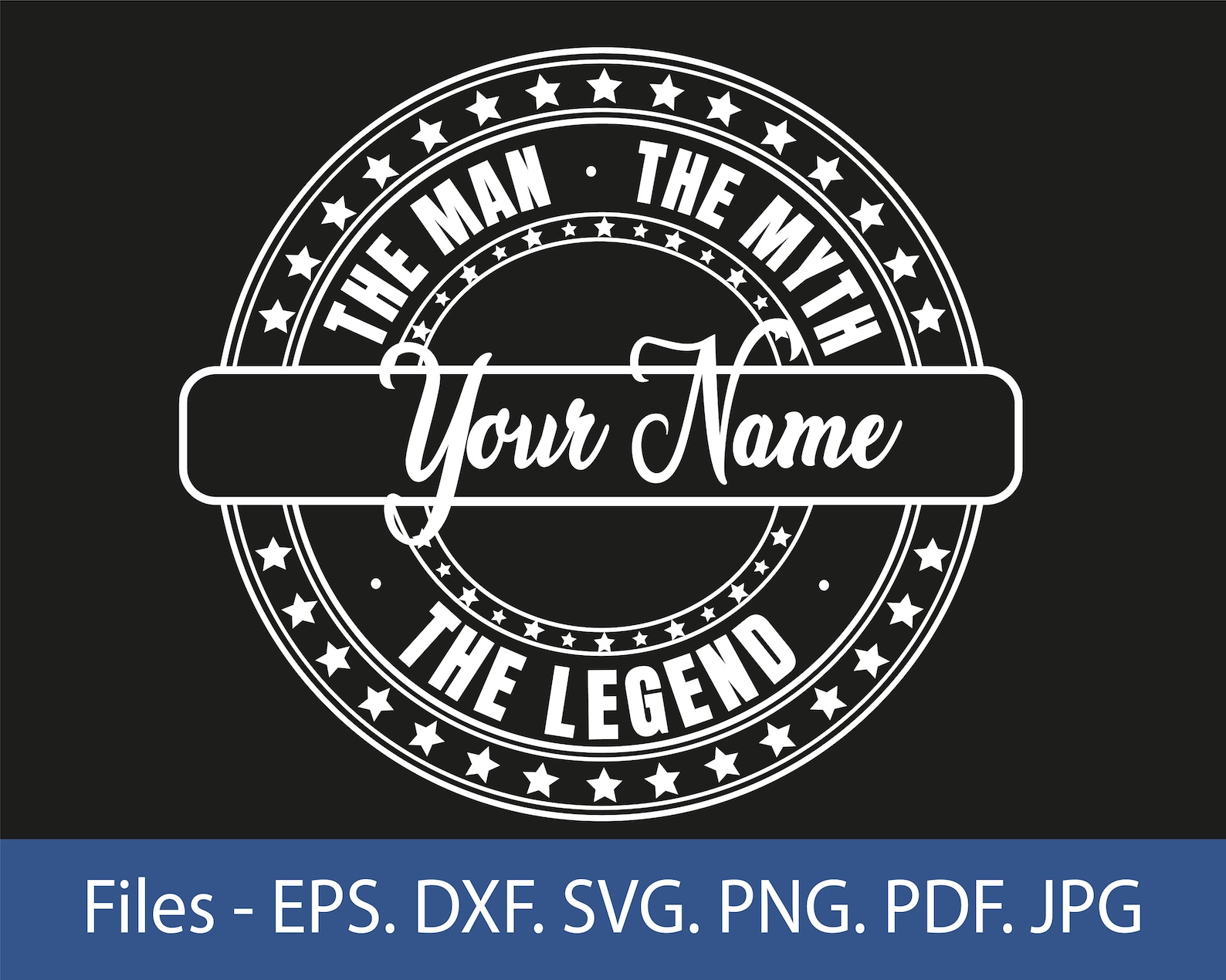 The Man the Myth the Legend SVG: Split Text Cut File (digital Download ...