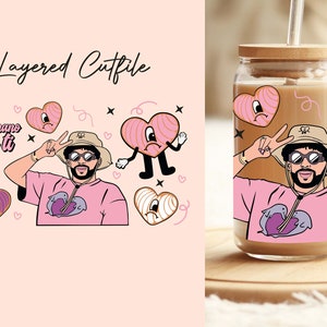 Bad Bunny Concha 20 oz vidrio puede envolver, vidrio libbey en capas ...