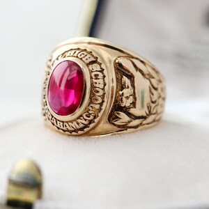 Vintage 10ct Gold American College Ring, Signet Ring for Him, Gold ...