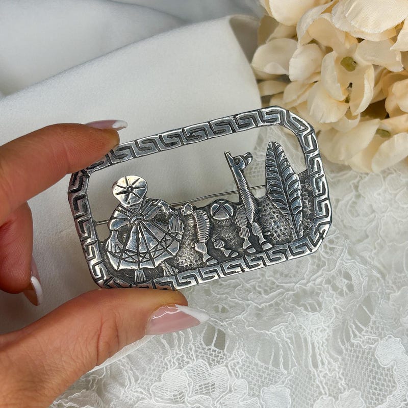 Peruvian Silver Broochs - Etsy UK