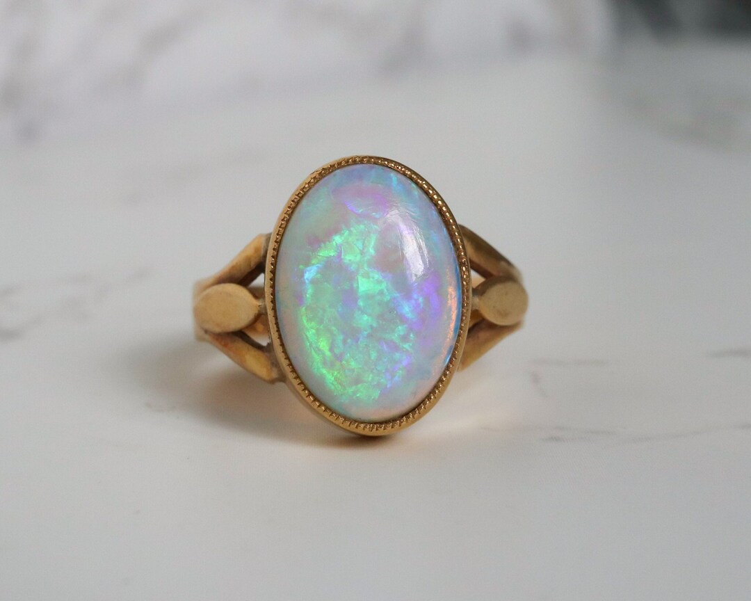 Antique Opal Ring Opal Statement Ring Edwardian Opal Ring - Etsy