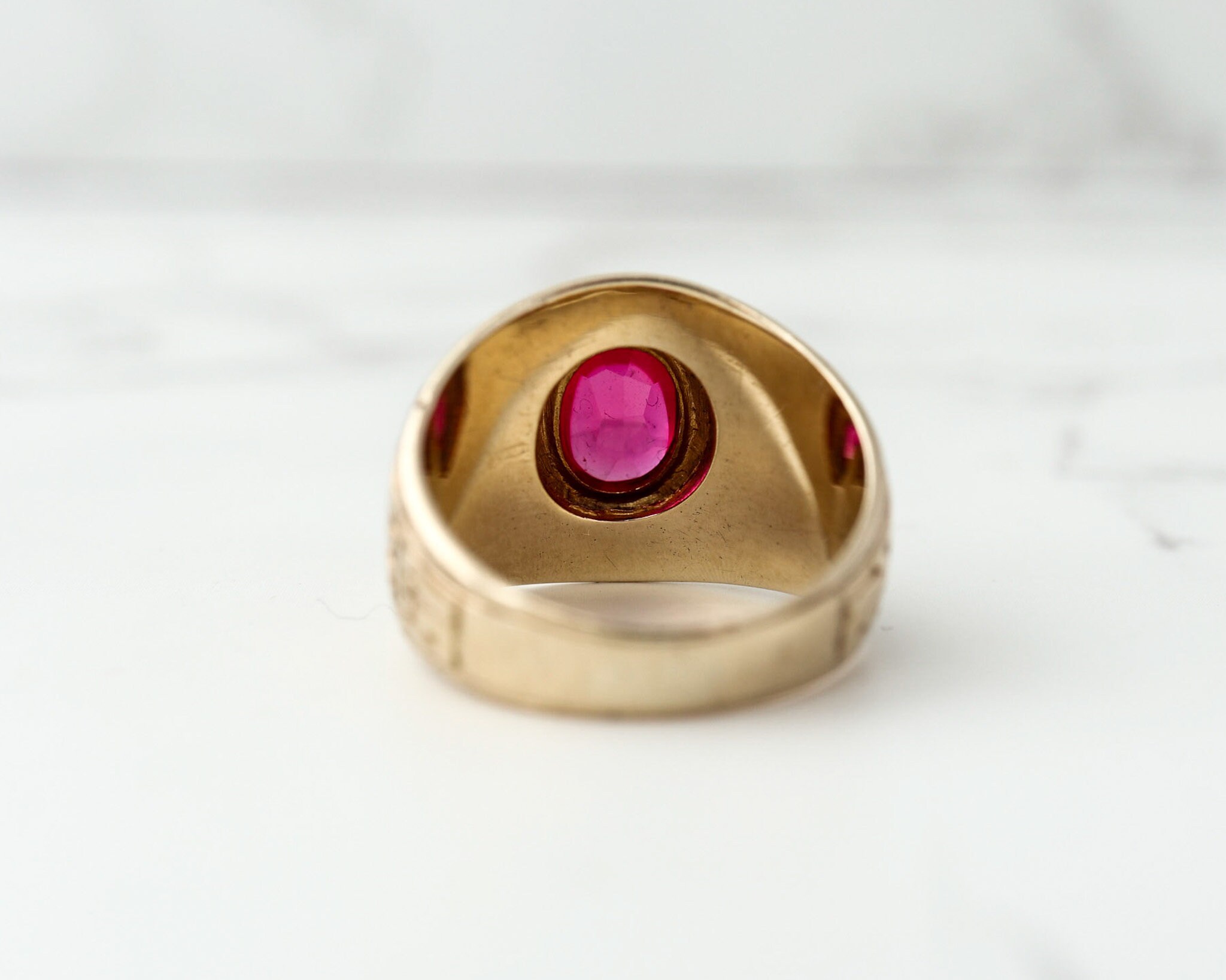 Vintage 10ct Gold American College Ring, Signet Ring for Him, Gold ...