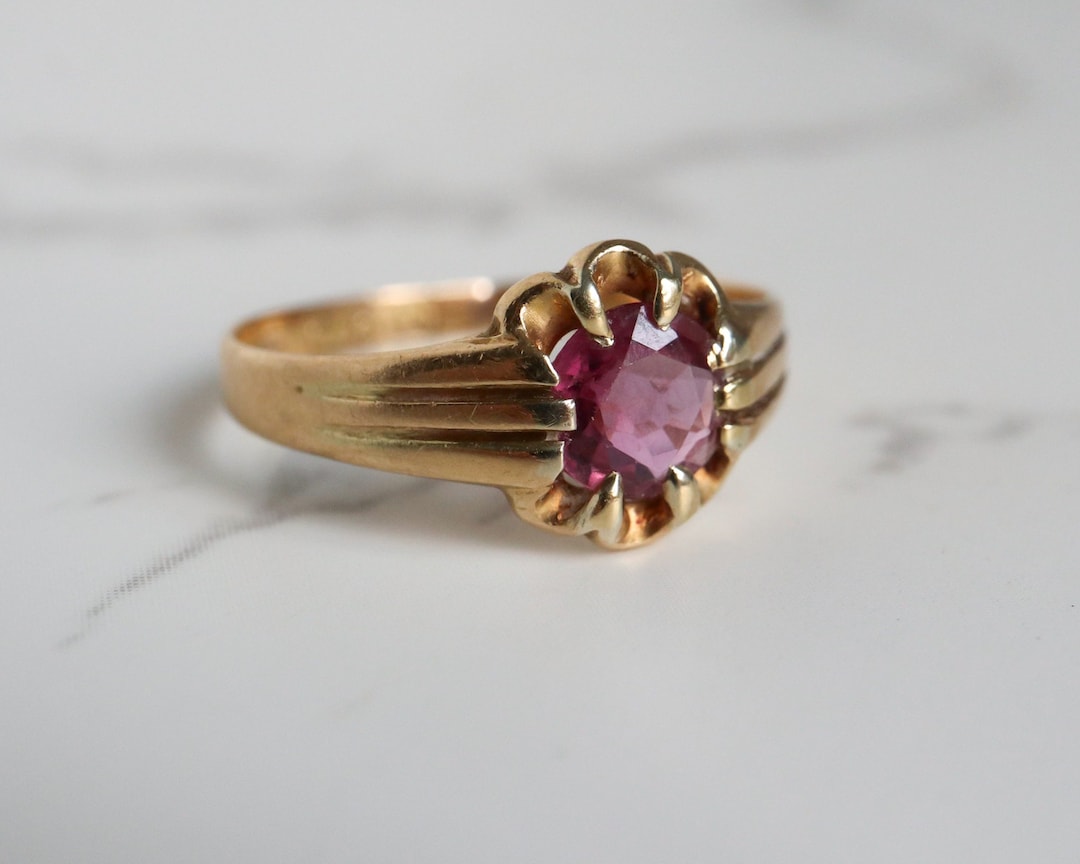 Antique Gold and Ruby Ring, Victorian Gold Ring, Vintage Ruby Ring - Etsy