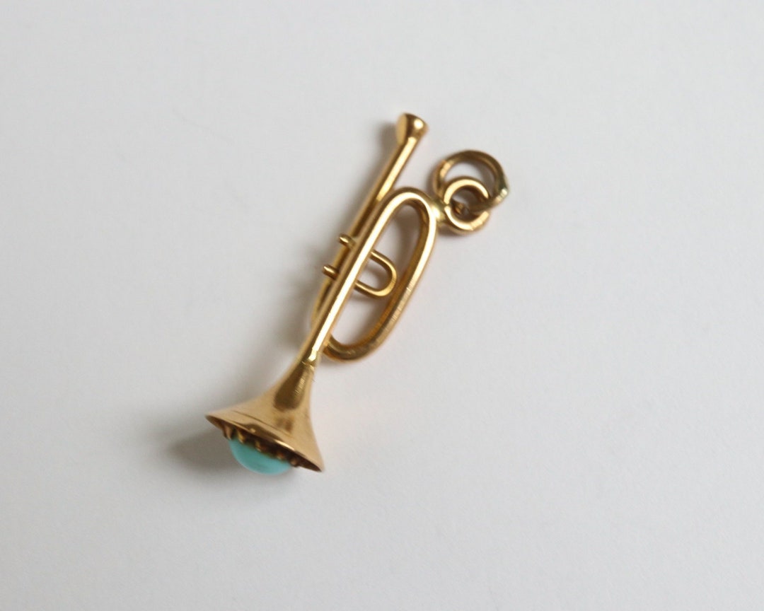 Musical Instrument Charm, Gold Trumpet Charm, Instrument Jewellery - Etsy