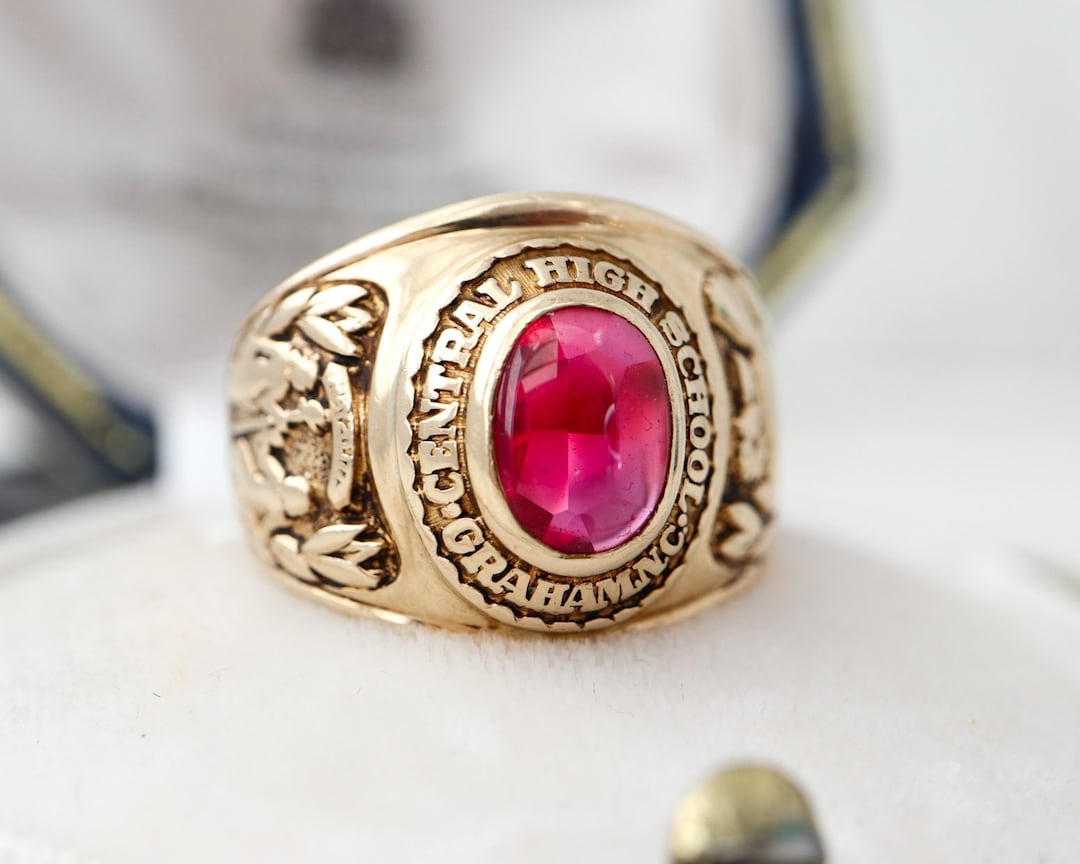 Vintage 10ct Gold American College Ring, Signet Ring for Him, Gold ...