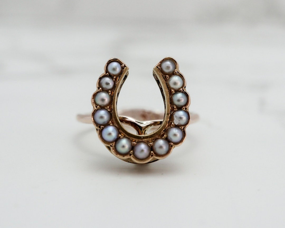 Antique Victorian Pearl Horse Shoe Ring Ring Conversion - Etsy