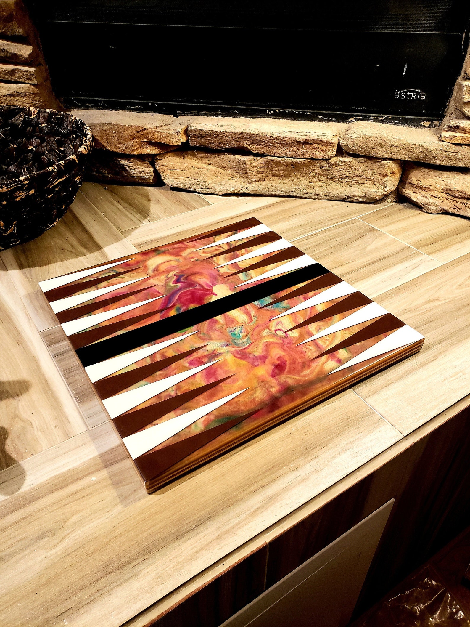 Handmade Wood and Resin Color Backgammon Board 16x15.5" - Etsy