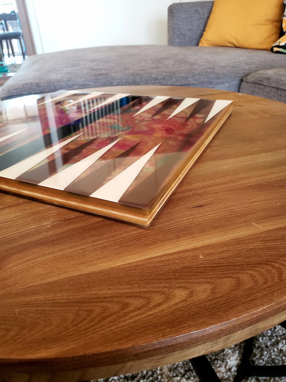 Handmade Wood and Resin Color Backgammon Board 16x15.5 | Etsy