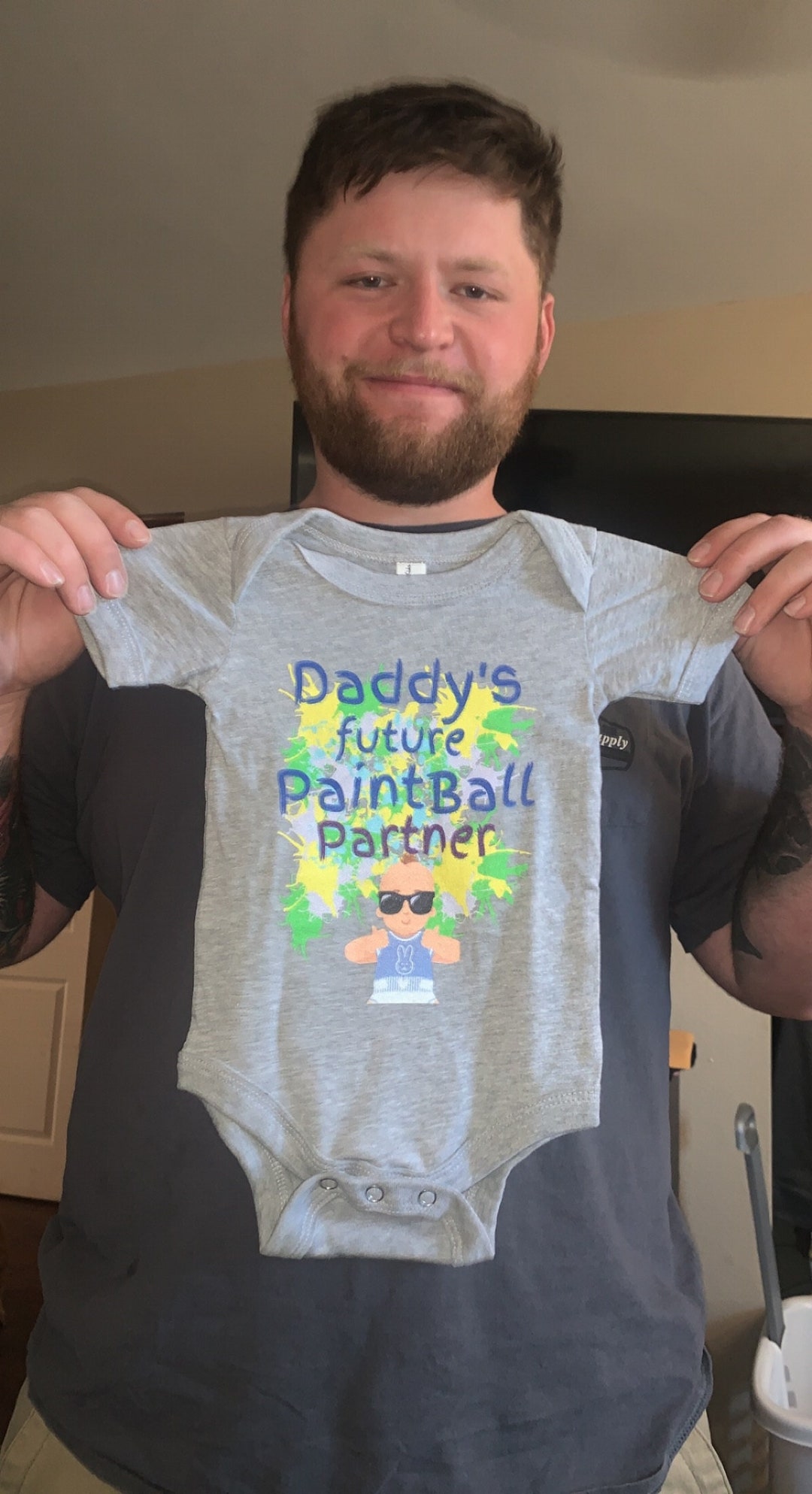 Paintball "daddy's Future Paint Ball Partner!" FUN Baby Shower Gift ...