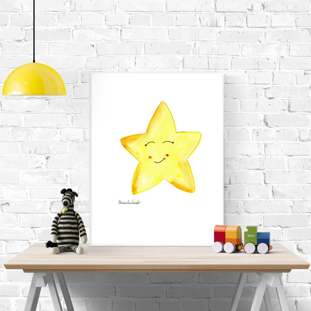 Star Nursery Print, Star Wall Art, Star Print, Nursery Wall Art, Star ...