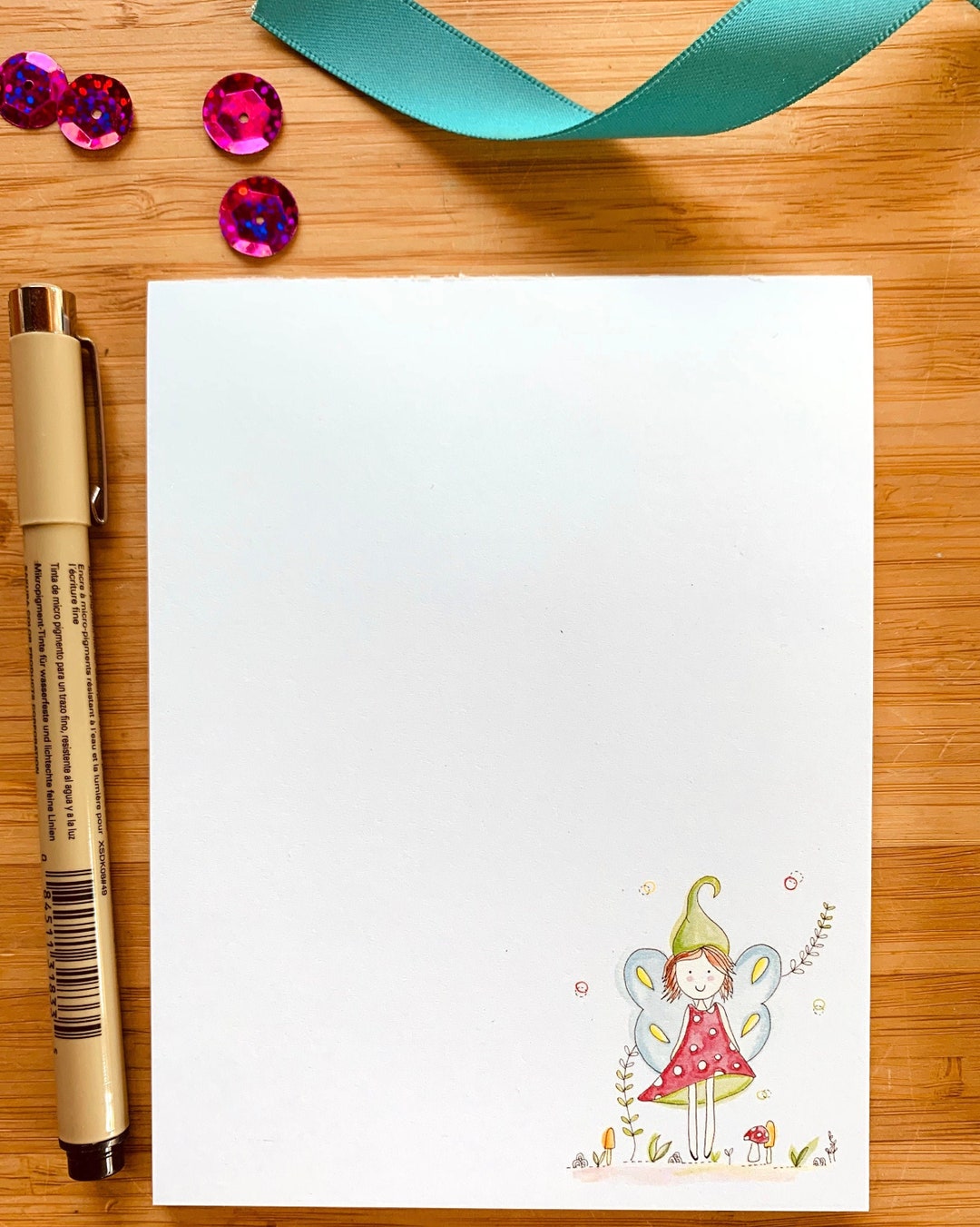 Watercolor Fairy Notepad, Kid Notepad, Notepad for Girls, 50 Pages ...