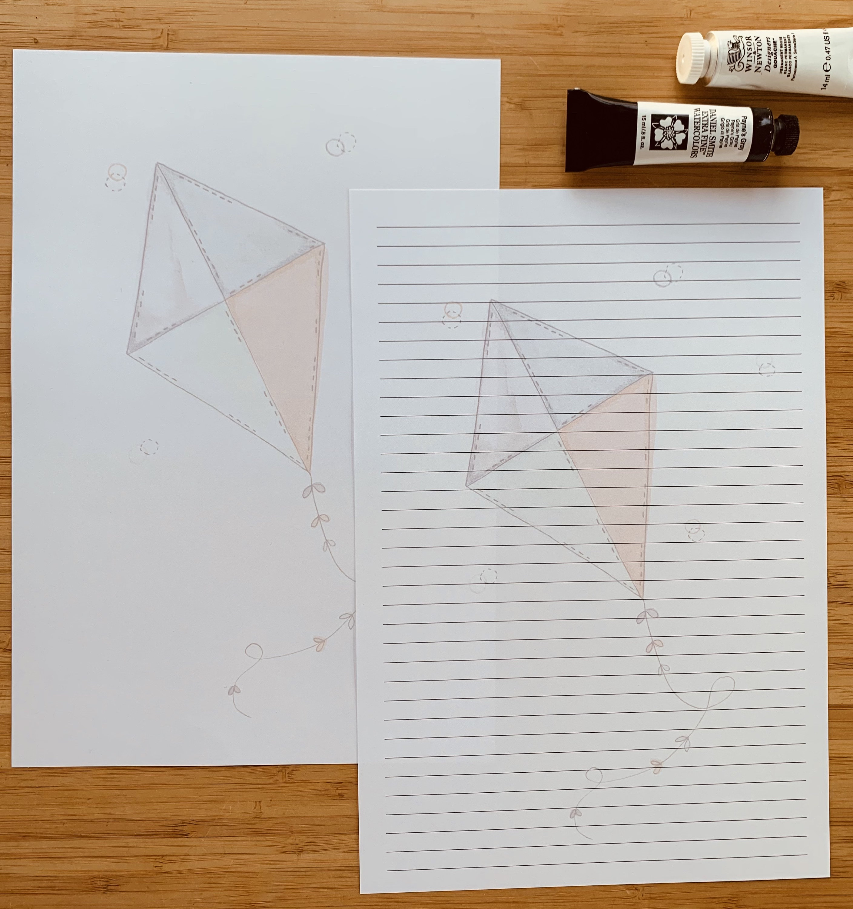 Kite Writing Paper and Envelopes, Letter Writing Set for Boys and Girls ...