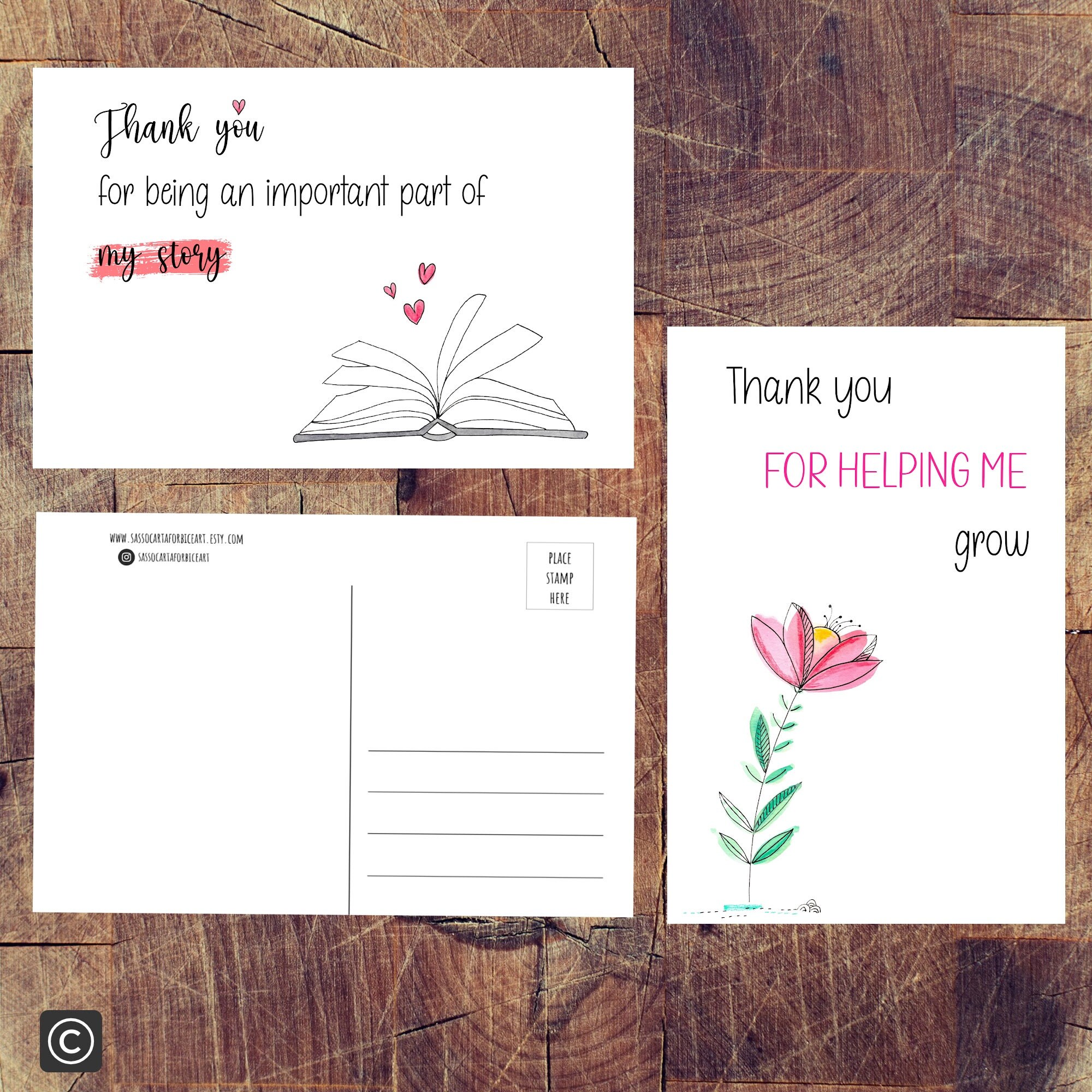 Teacher Appreciation Watercolor Postcards Set, Pack of 8 or 16, Thank ...