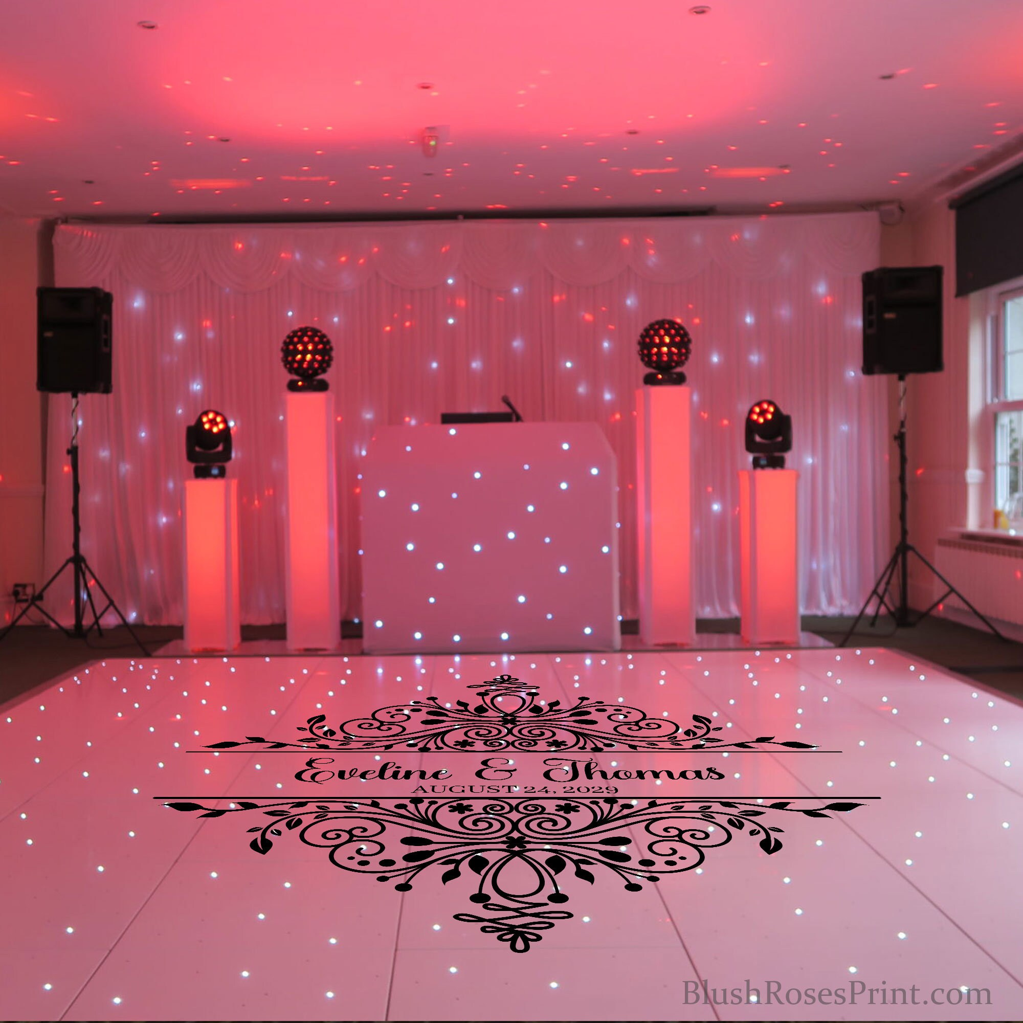 Gold Wedding Dance Floor Decal Wedding Floor Monogram Vinyl - Etsy