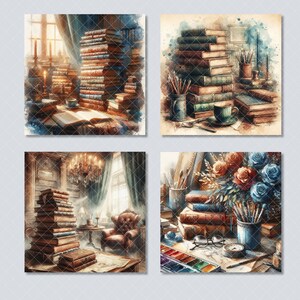 Vintage Books Scrapbook Paper Pad Printed Retro Books Junk Journal ...