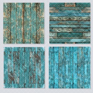 Rustic Teal Wood Digital Paper, Vintage Pastel Green Wooden Texture ...