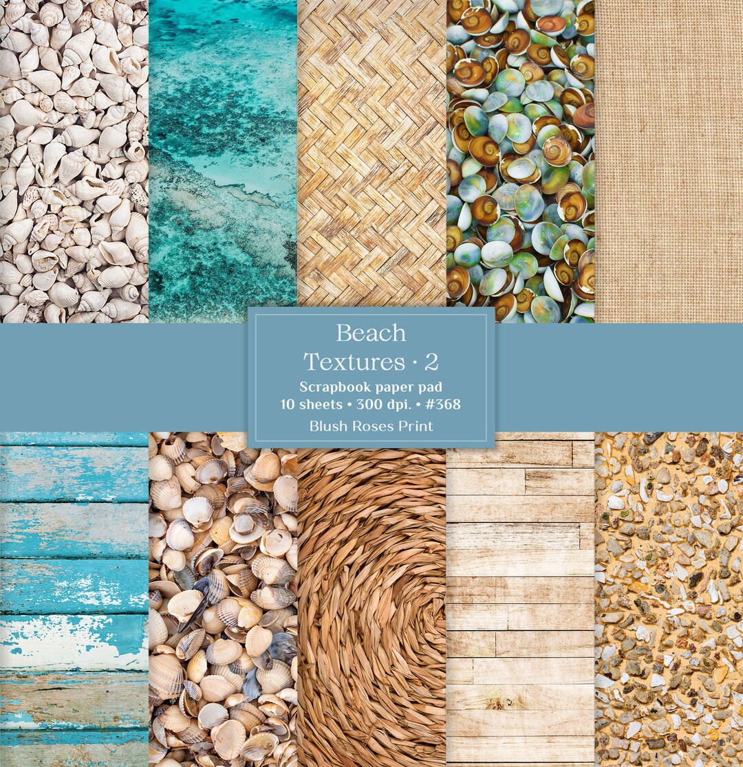 Different Beach Textures Printed Paper Pad for Scrapbook Summer Paper ...