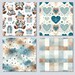 Watercolor Teddy Bears Digital Paper, Baby Boy Junk Journal Pages ...
