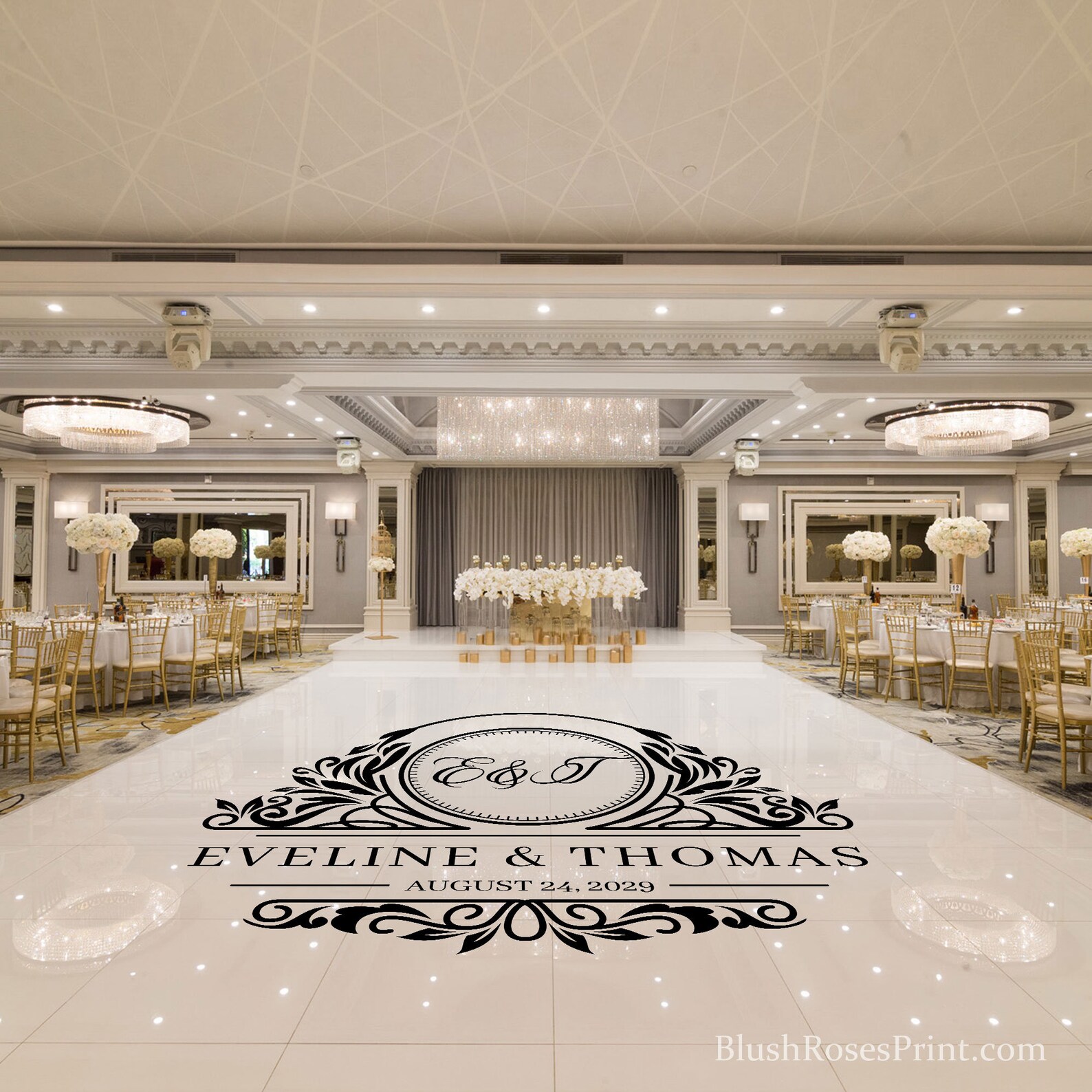 Monogram Dance Floor Sticker Vinyl Floor Sticker Wedding | Etsy Canada