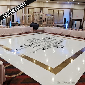Personalized Wedding Dance Floor Sticker, Wedding Floor Monogram Mural ...