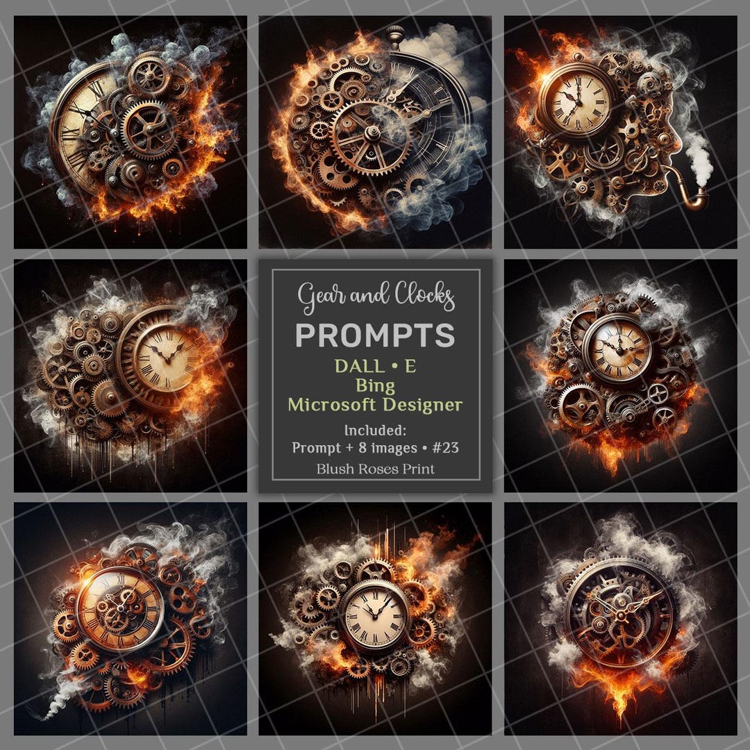 Retro Gears and Clocks High Resolution Prompt for All Ai Image ...