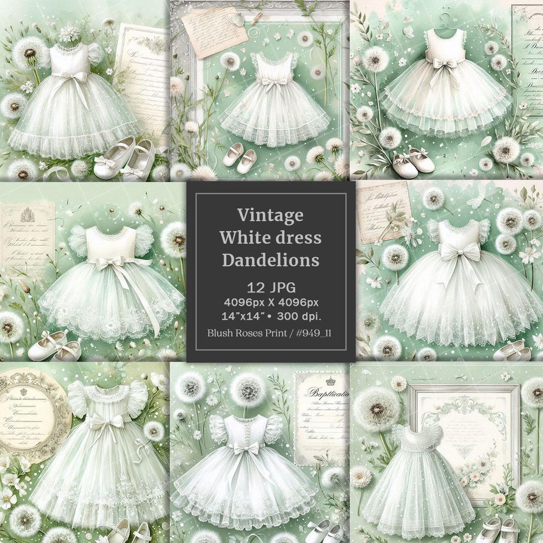 Girls First Communion Digital Paper Pack, Girl Baptism Floral Paper ...