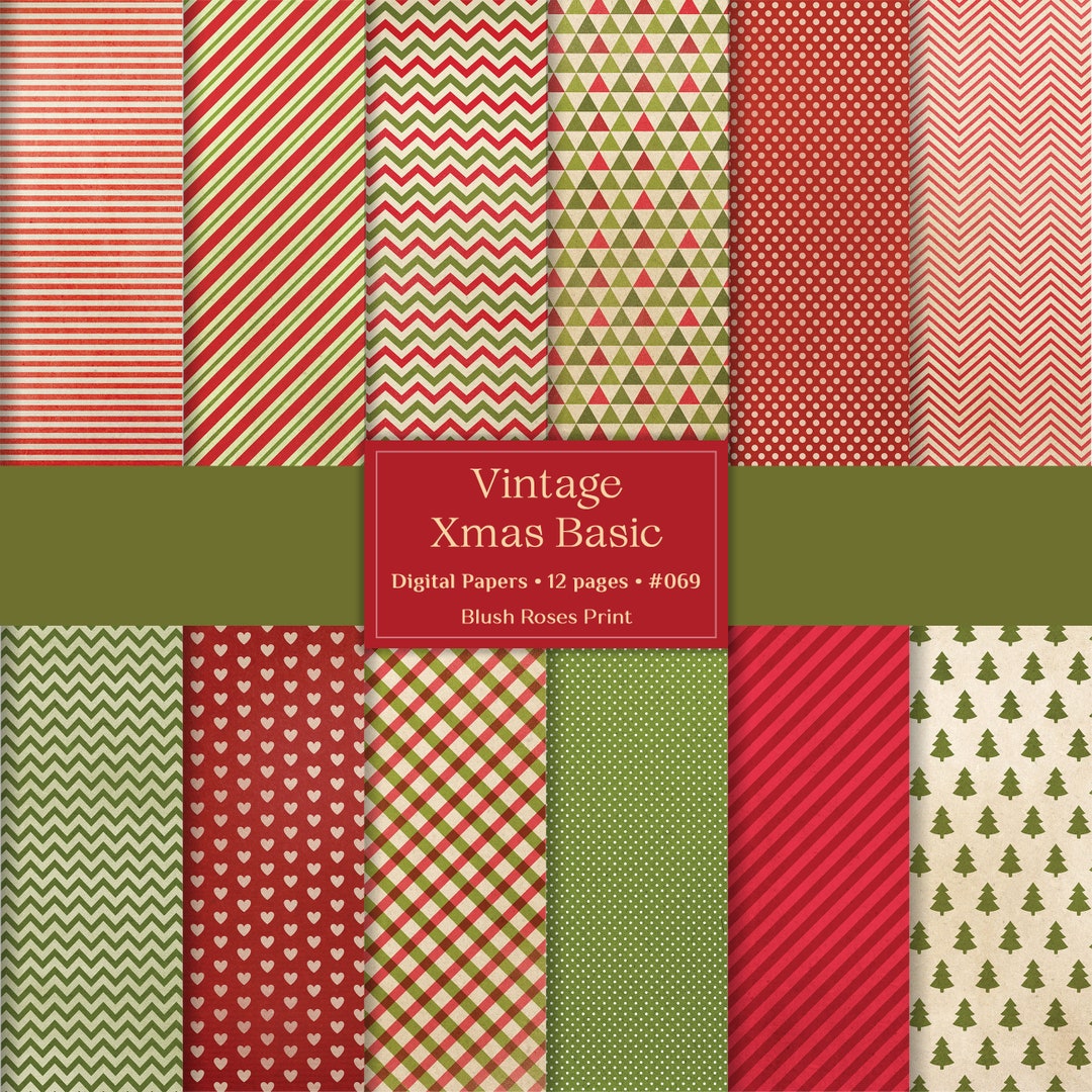 Vintage Christmas Basic Digital Paper Retro Christmas Junk - Etsy UK