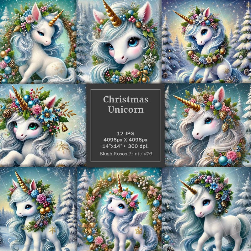 Unicorn Digital Paper - Etsy