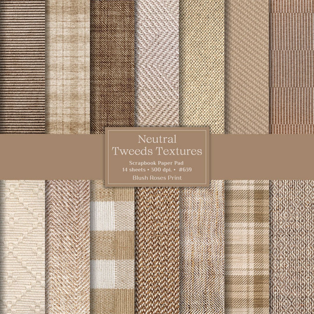 Neutral Earthy Colors Tweeds Textures Digital Papers, Ivory Beige ...