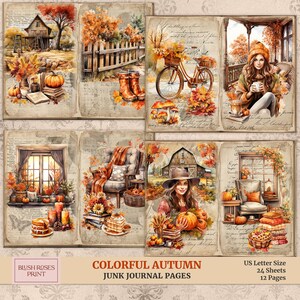 Cozy Autumn Junk Journal Pages Fall Junk Journal Kit - Etsy